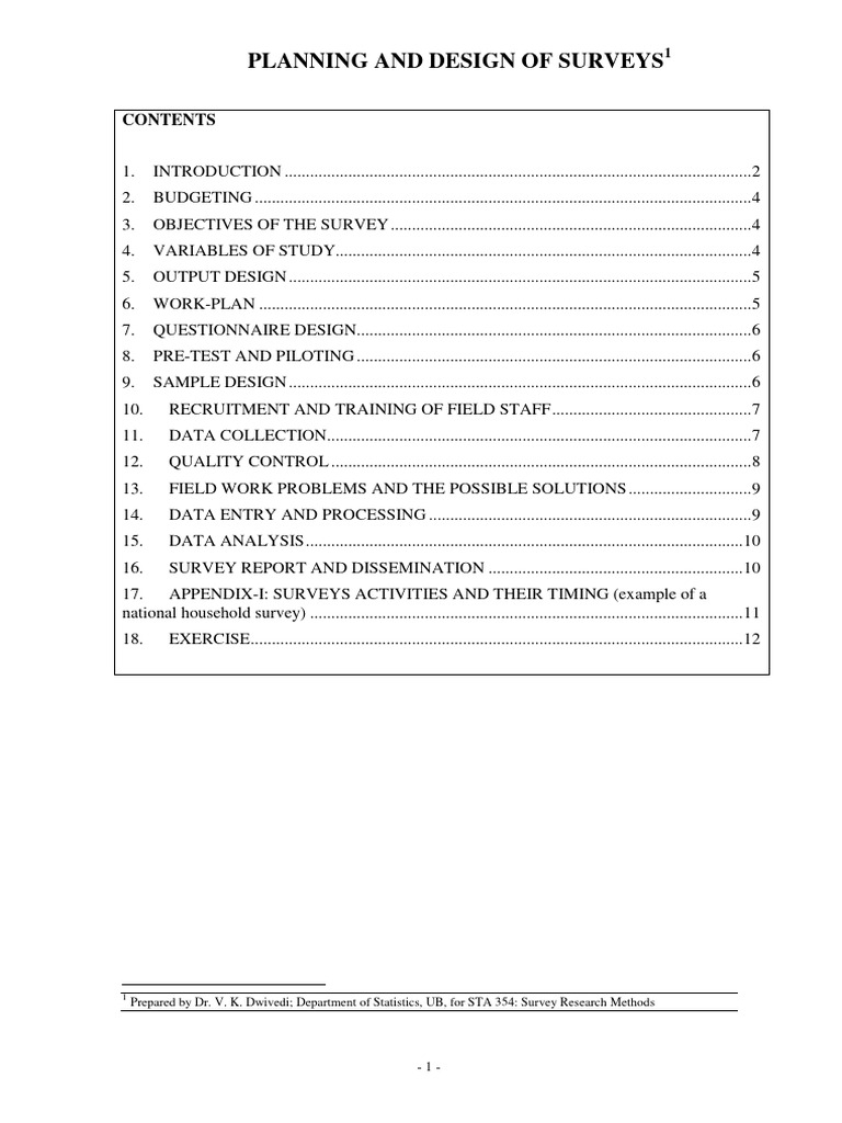 Survey Planning and Design Guide | PDF | Survey Methodology | Sampling ...