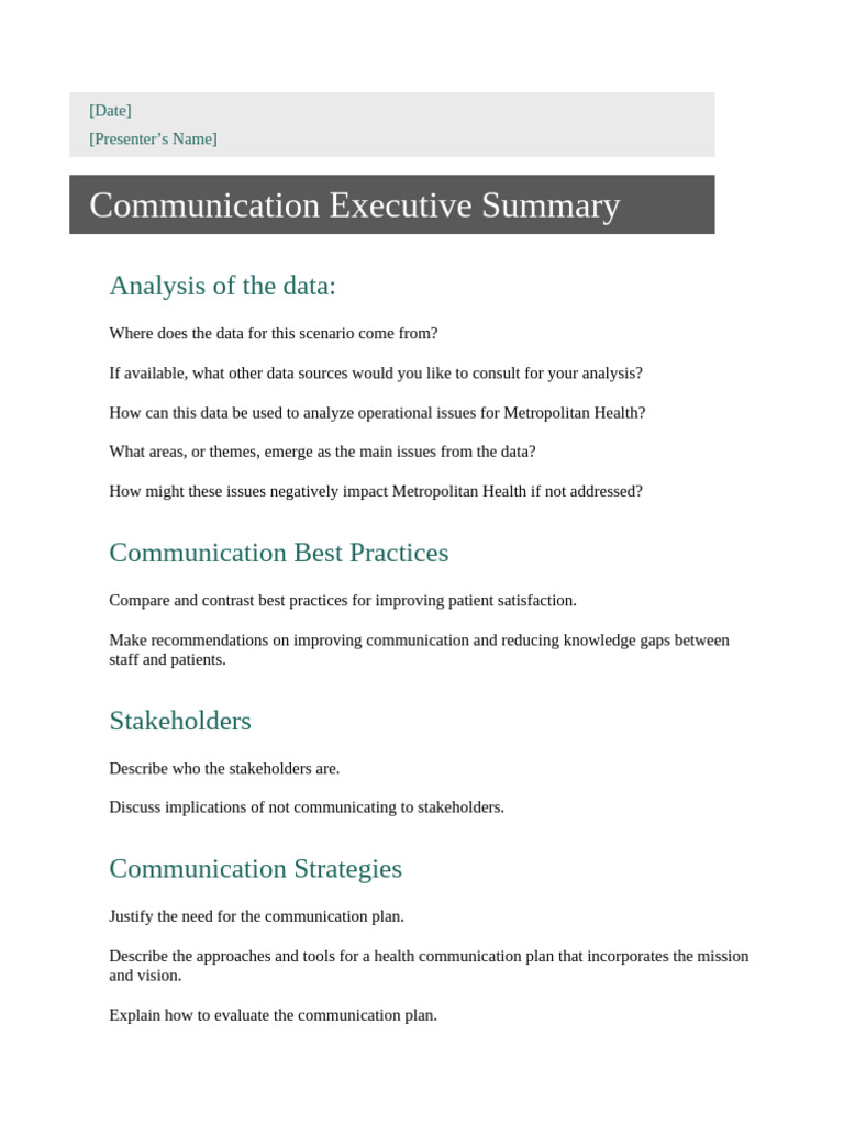 CF Assessment 3 Executive Summary Template | PDF