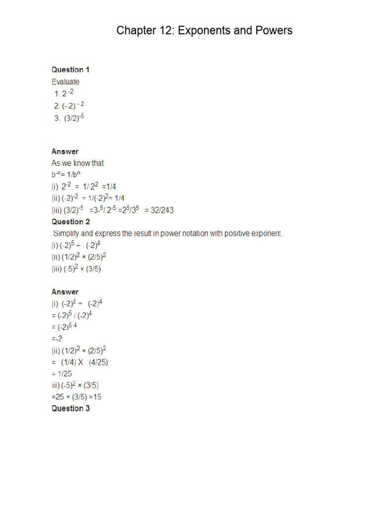 Exponents | PDF