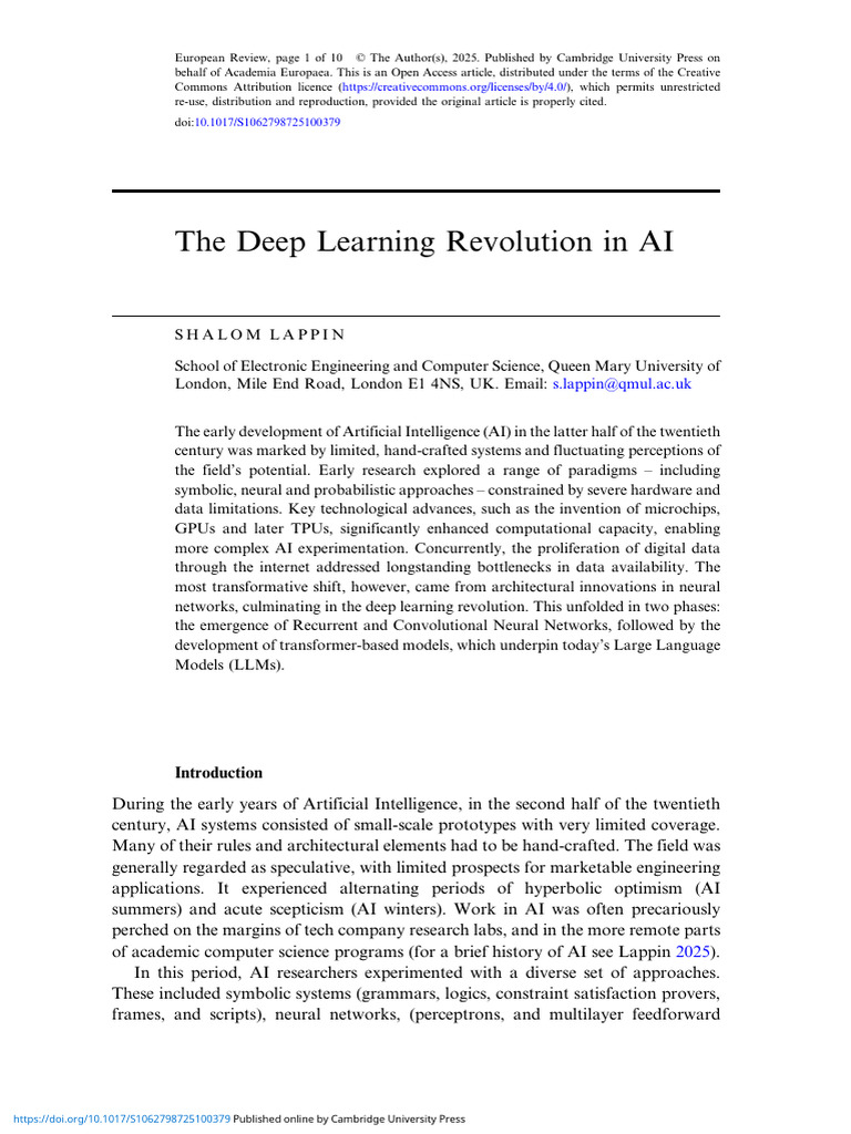 The Deep Learning Revolution in Ai | PDF | Deep Learning | Artificial Intelligence