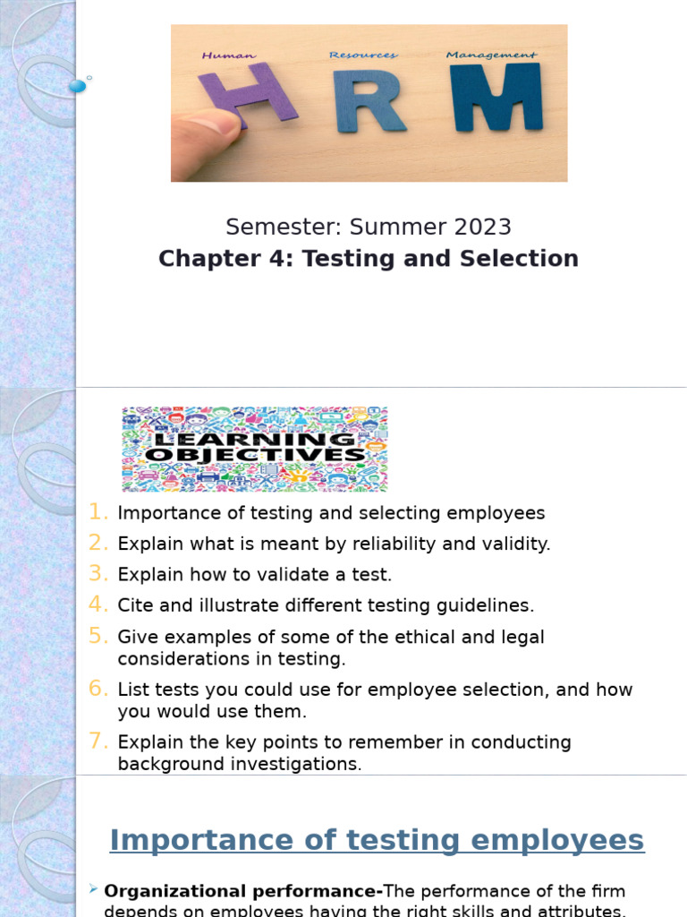 Employee Testing and Selection Guide | PDF | Validity (Statistics ...