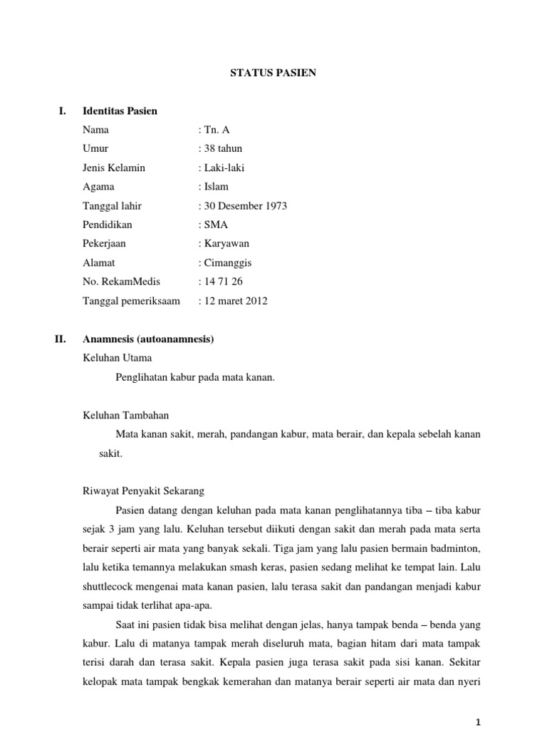 Hifema Grade 1 Pasca Trauma Mata | PDF | Kesehatan Holistik | Sains ...
