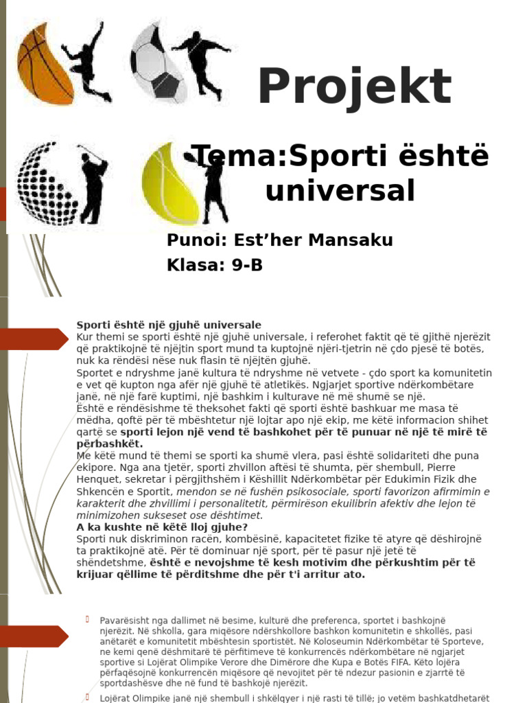 Sporti Eshte Universal | PDF