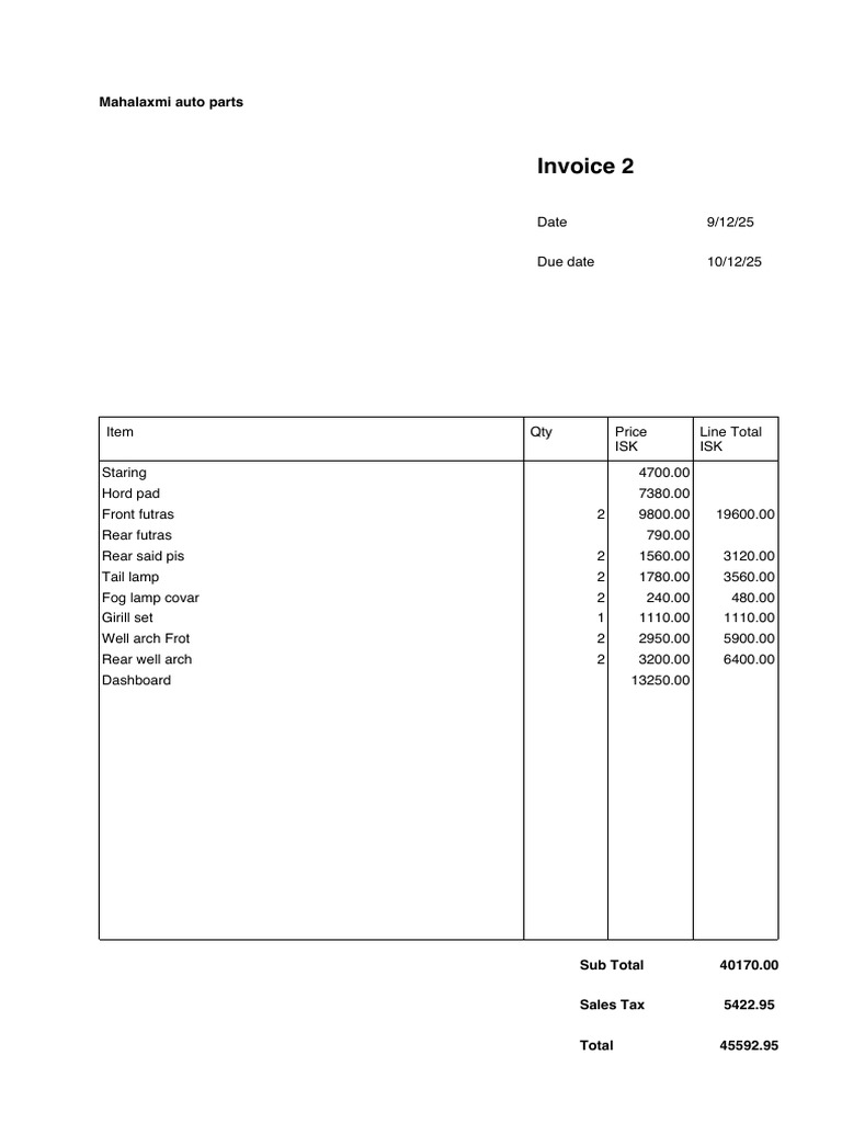 Invoice 2 Pdf