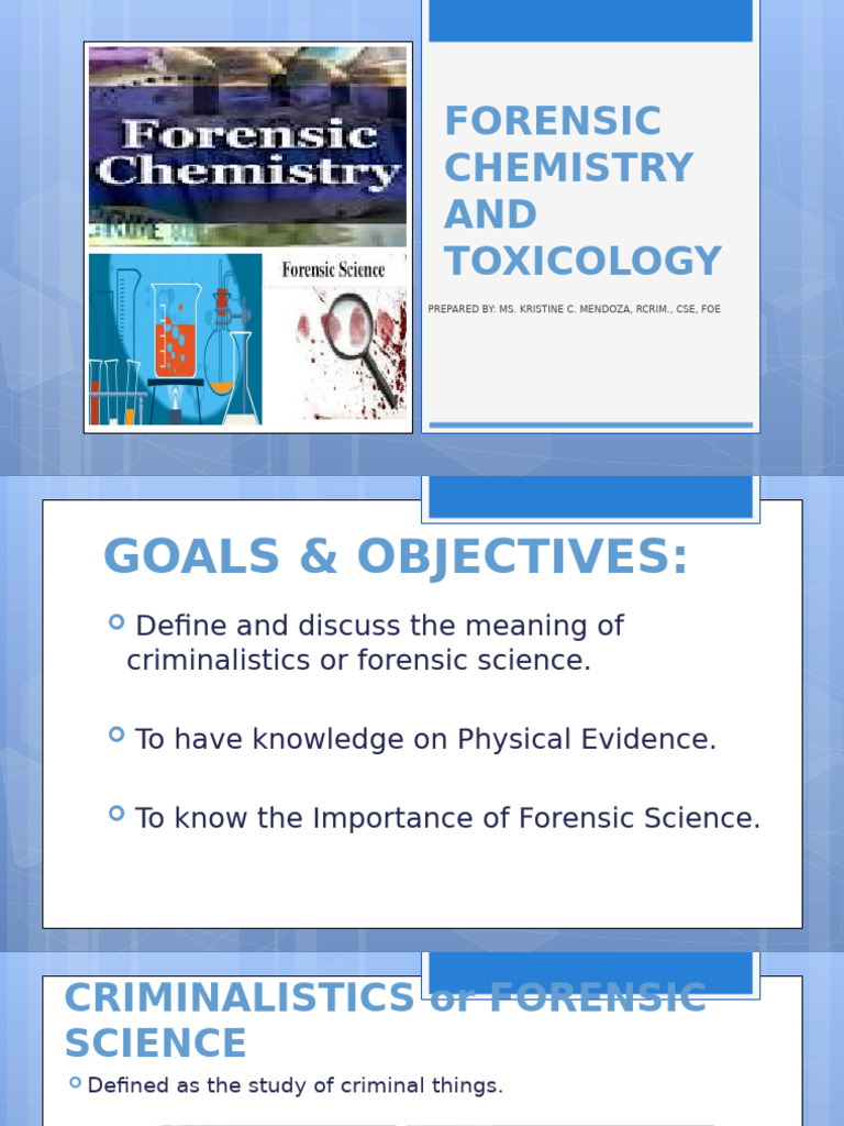 Forensic Chemistry and Toxicology Overview | PDF | Forensic Science ...