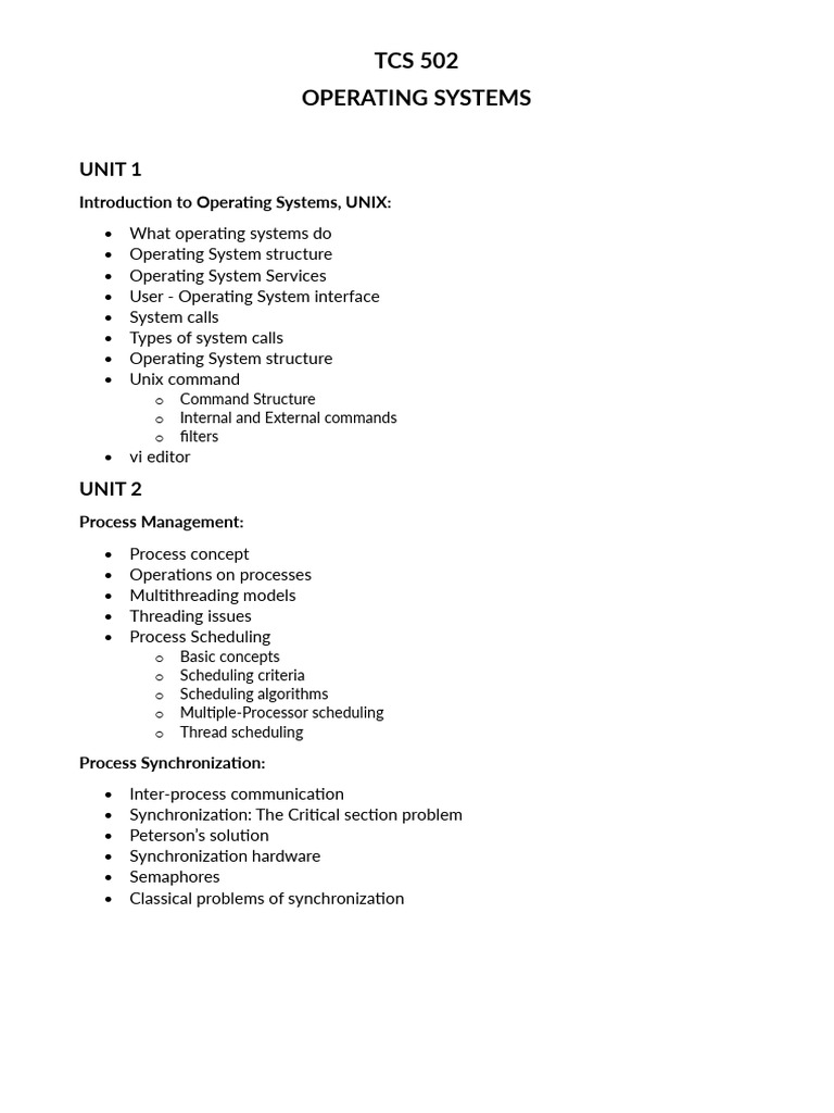 Tcs 502 | PDF | Operating System | Process (Computing)