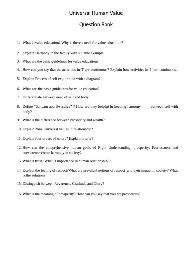 Universal Human Value | PDF