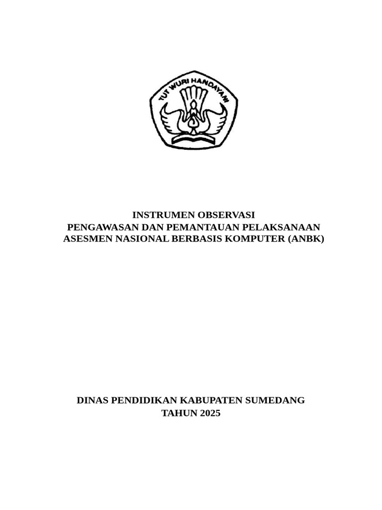 Instrumen Pemantauan ANBK SD 2025 | PDF