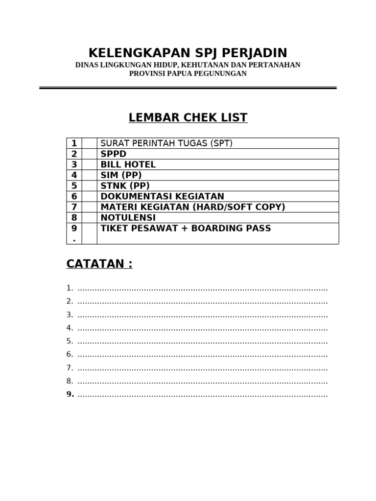 CHEK LIST | PDF