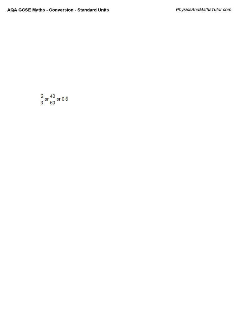 AQA GCSE Maths: Unit Conversion Guide | PDF