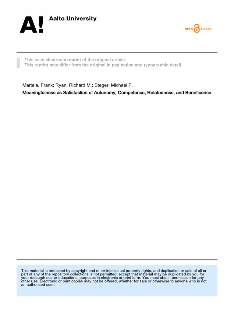 SCI Martela Meaningfulness As Satisfaction of Autonomy Competence ...
