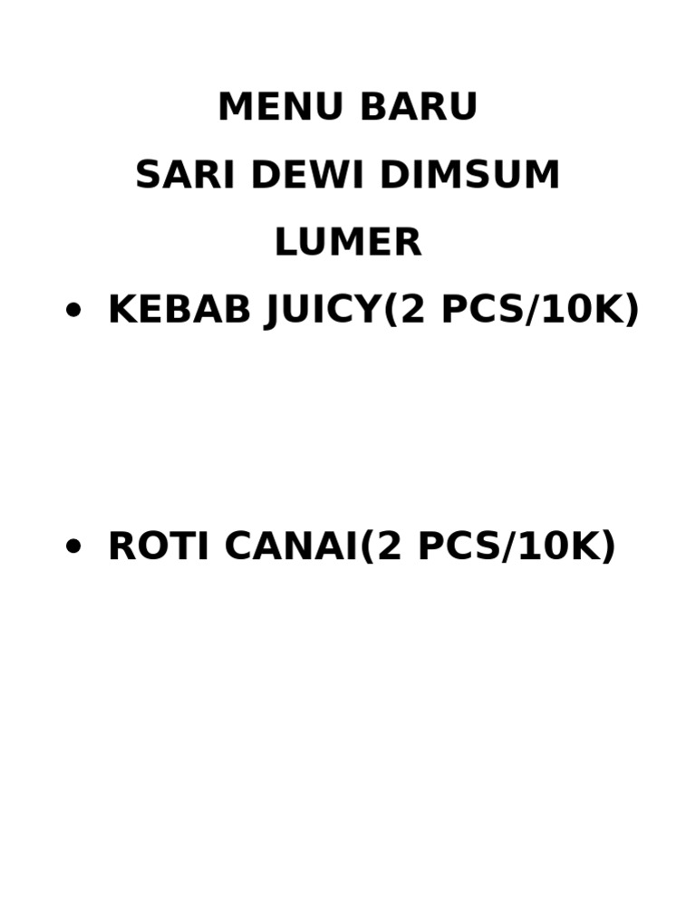 Menu Baru | PDF