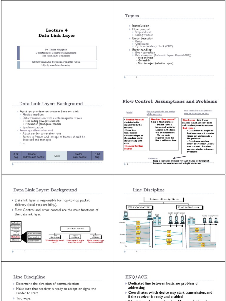 L4cn Data Link Layer Pdf Transmission Control Protocol Error Detection And Correction