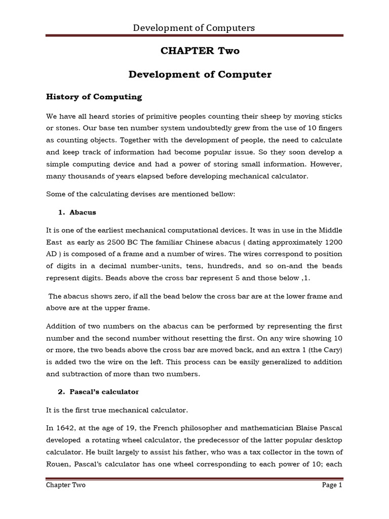 Chapter Two - Development of Computer | PDF | Integrated Circuit ...
