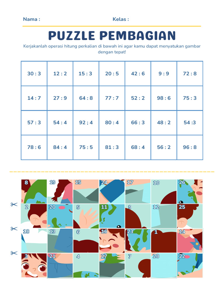 Puzzle Pembagian untuk SD Kelas 3-4 | PDF