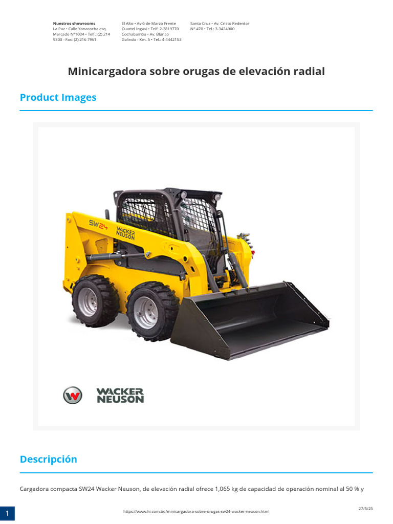 Minicargadora Sobre Orugas de Elevaci Oacute N Radial | PDF