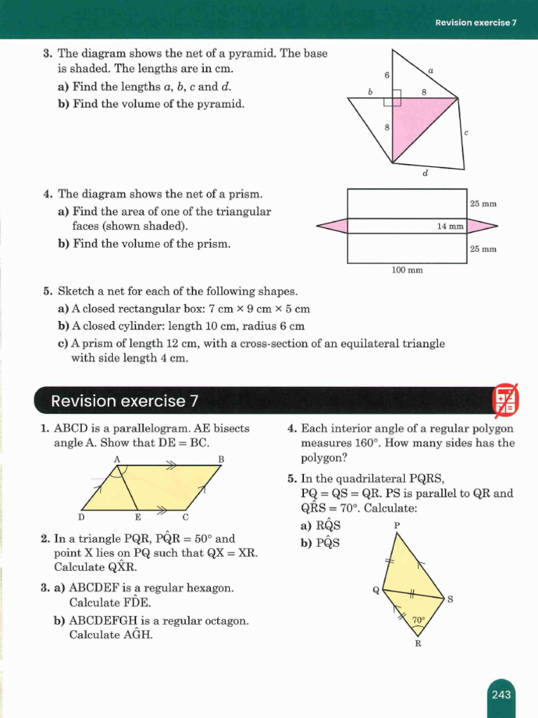 Igcse - Sixth Edition Extended (Ch7) | PDF | Circle | Triangle