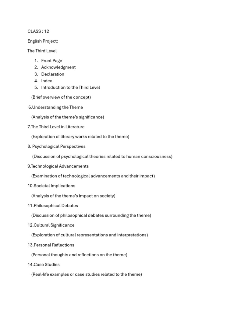 Exploring the Third Level Theme | PDF