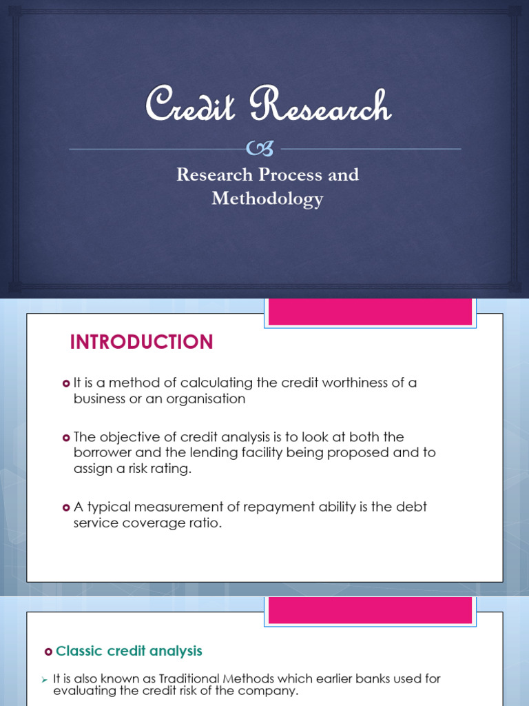 Credit Research, Process & Methodology | PDF