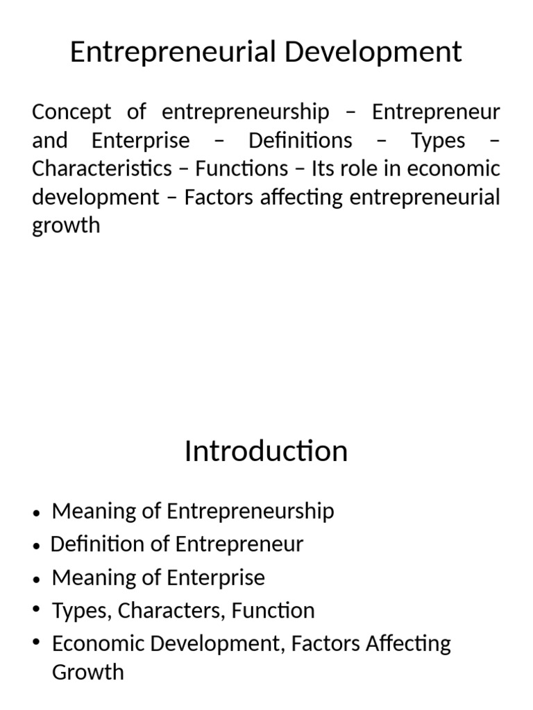 Understanding Entrepreneurial Development | PDF | Entrepreneurship ...