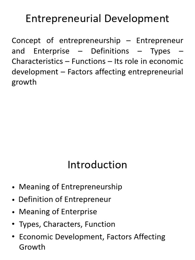 Entrepreneurial Development | PDF | Entrepreneurship | Business