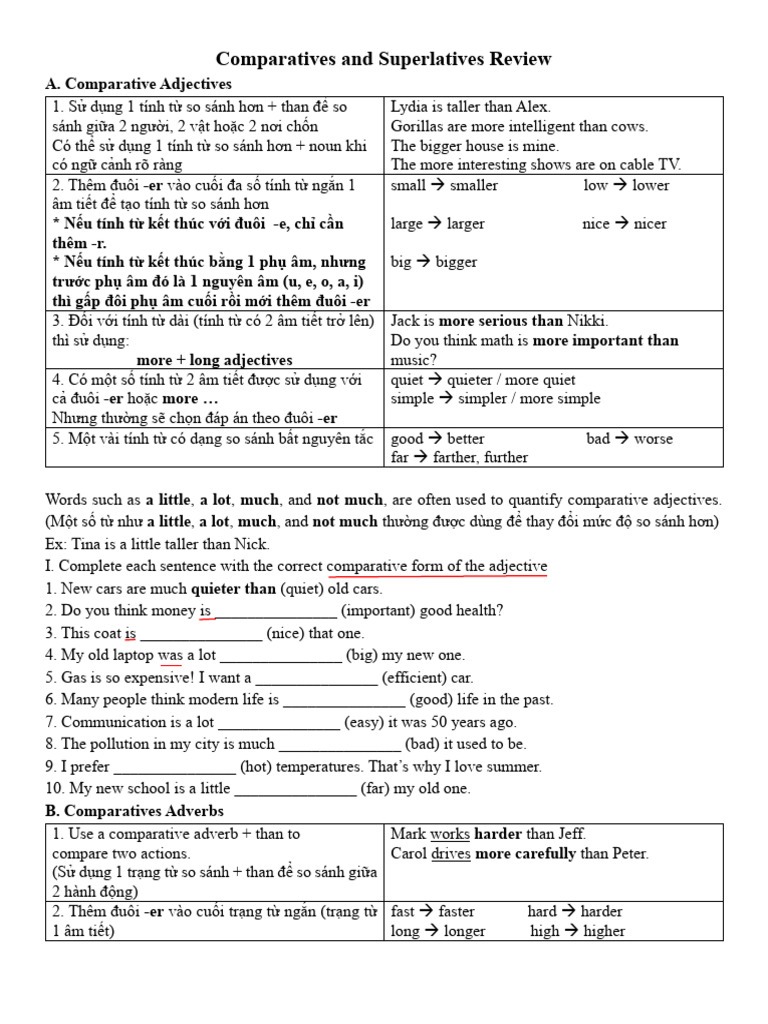 Comparative and Superlative Grammar Guide | PDF | Adjective | Mount Everest