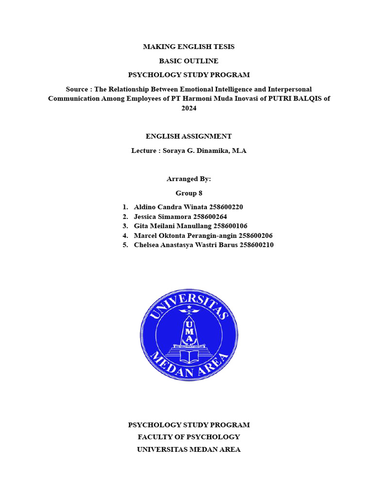 English Tesist - Psychology Study Program | PDF | Science | Behavioural ...