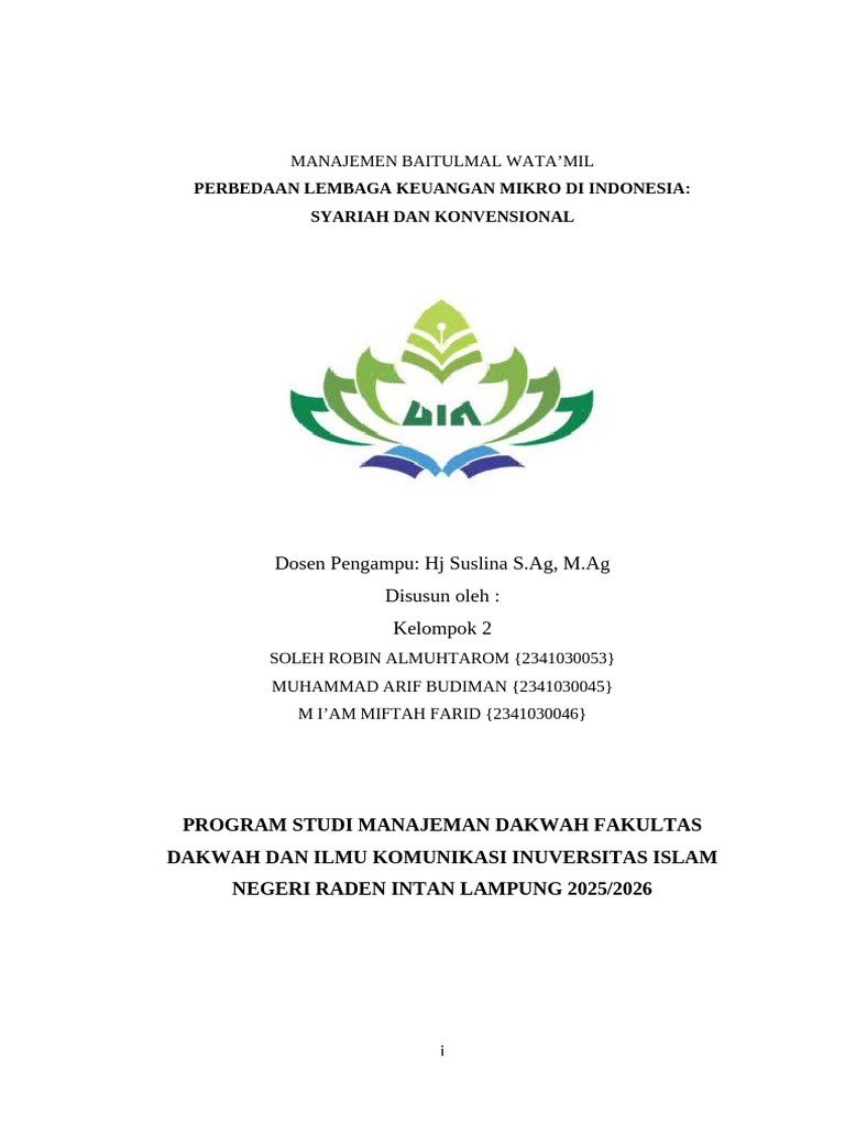 3 Perbandingan Antara Lembaga Keuangan Mikro Syariah Dan Konvensional | PDF