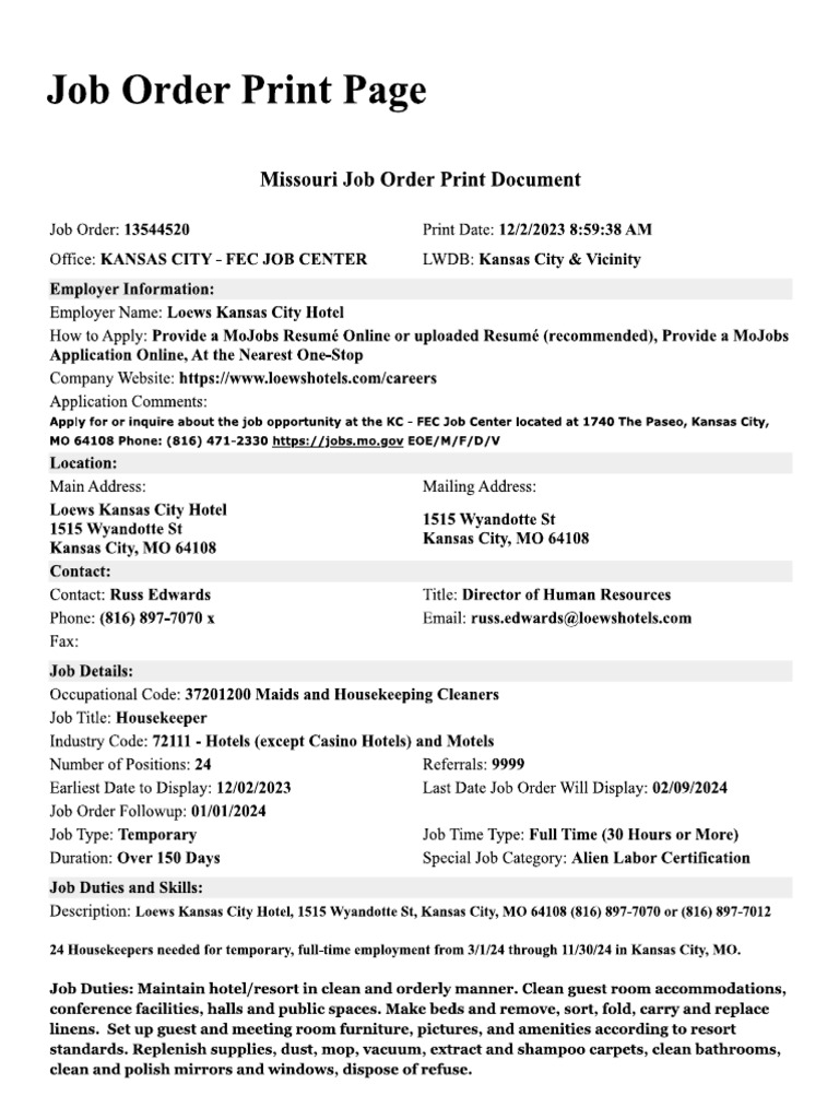 Job Order | PDF