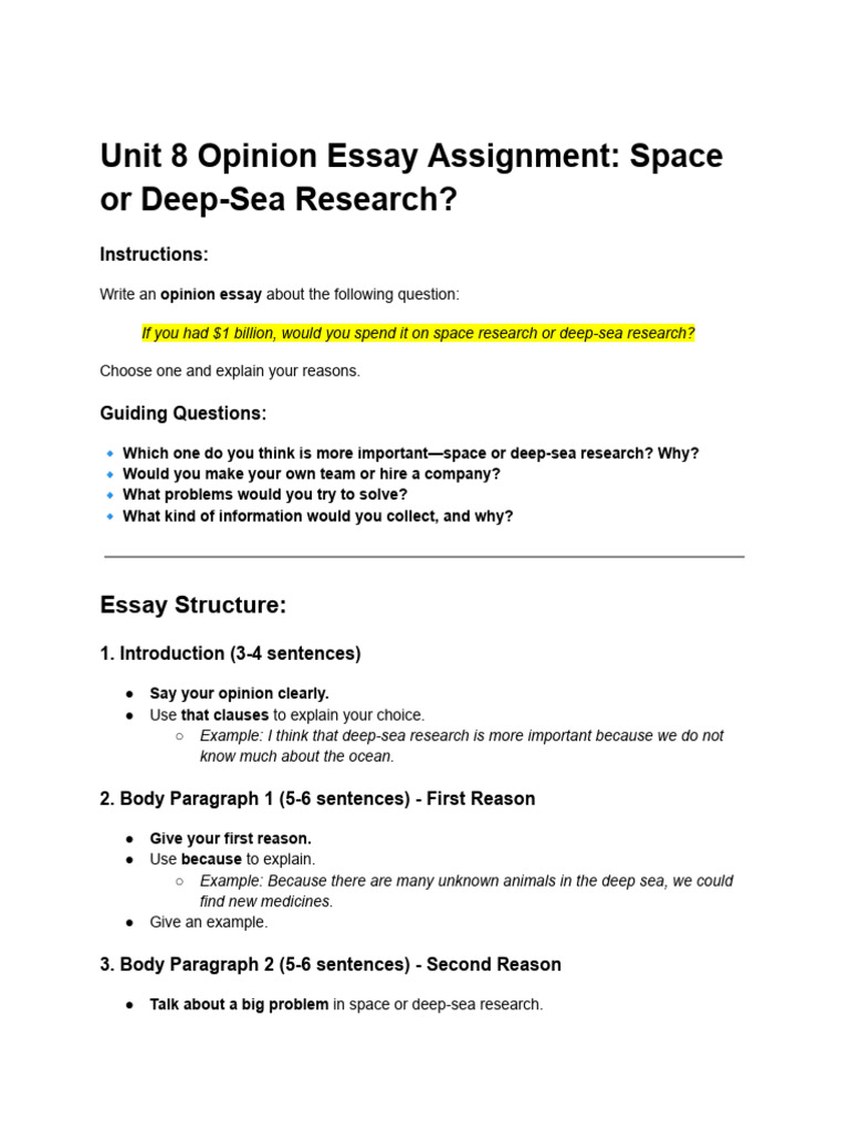 Unit 8 Writing Assignment | PDF