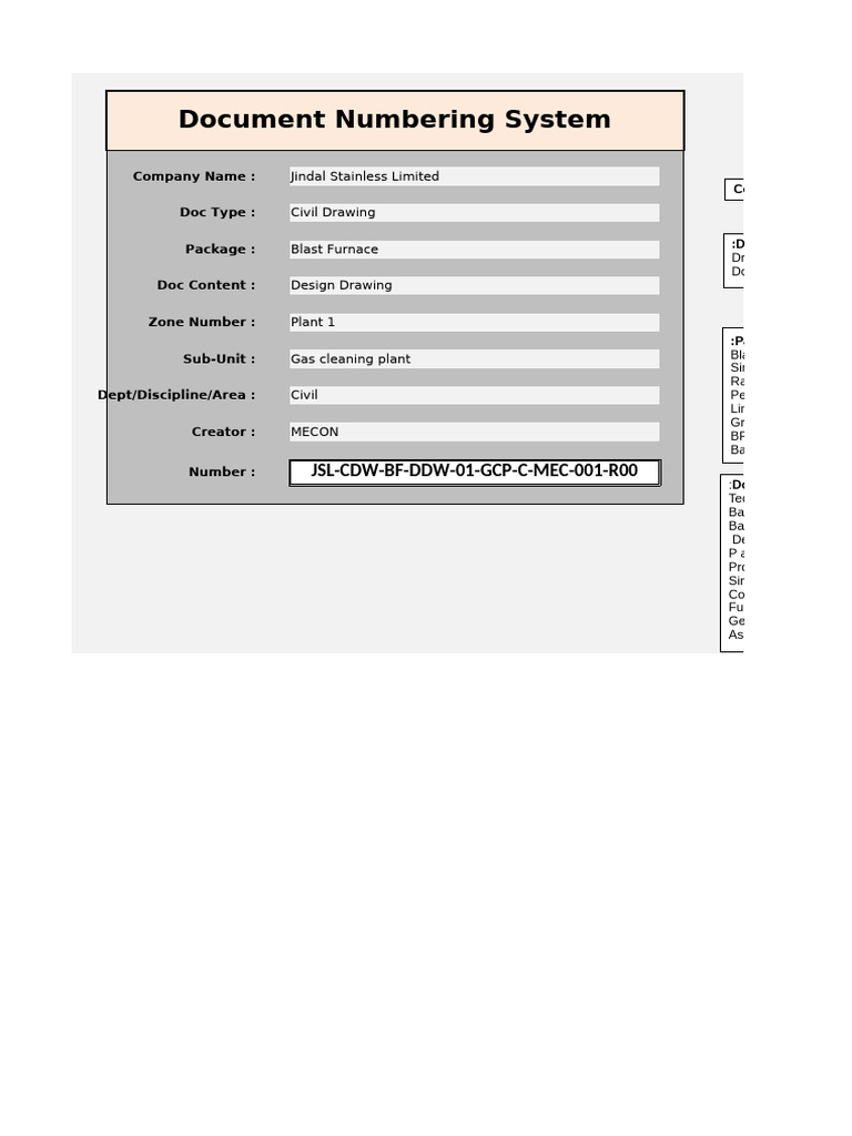 Document Numbering System Overview | PDF | Sewage Treatment | Steelmaking