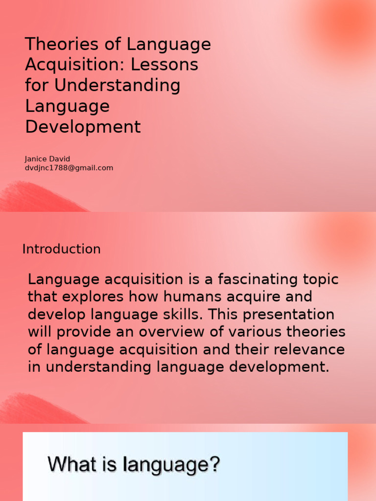 Language Acquisition Theories Explained | PDF | Language Acquisition ...