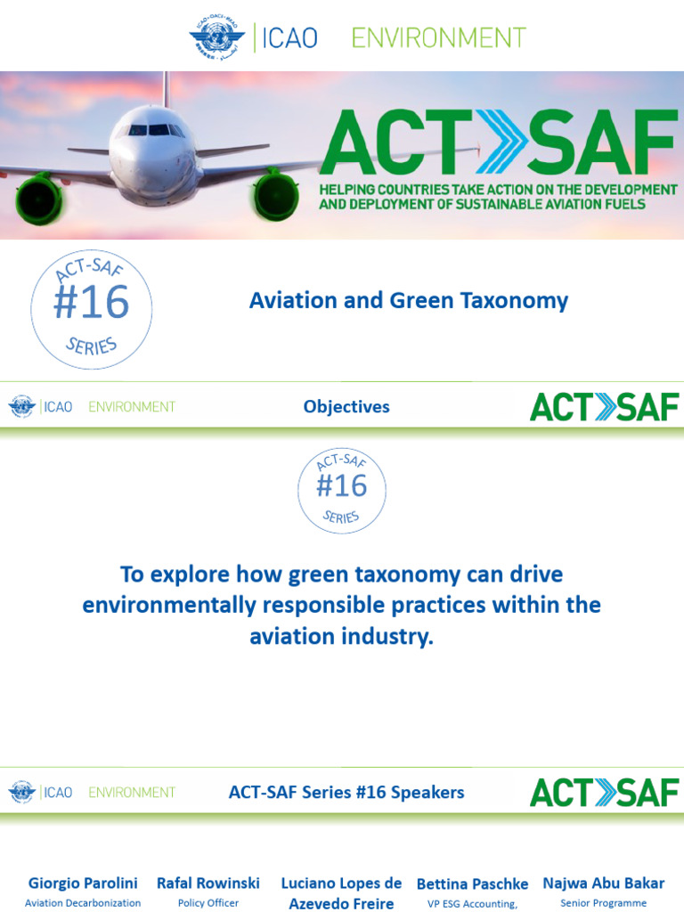 ACT SAF Series 16 Aviation and Green Taxonomy | PDF | Transport ...