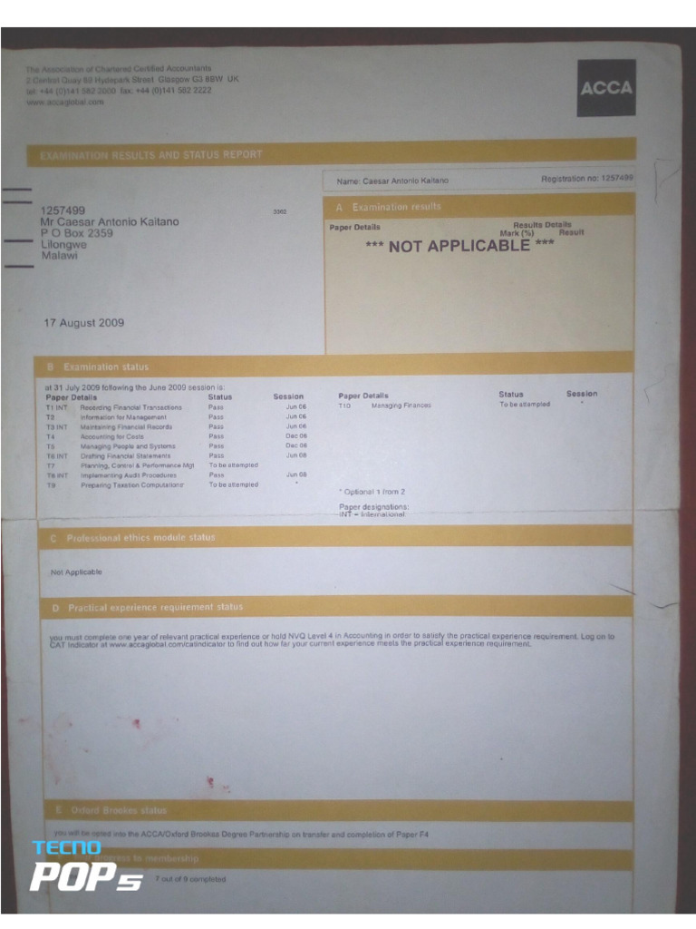 Accounting Diploma Progress | PDF