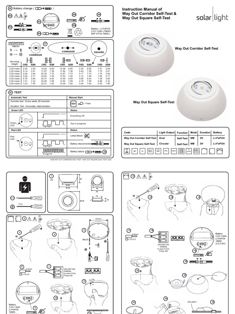 Way Out Self-Test LED Lighting Guide | PDF | Lighting | Light