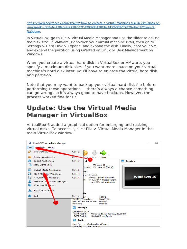 Increase HDD Size in VirtualBox | PDF | Virtual Machine | Utility Software