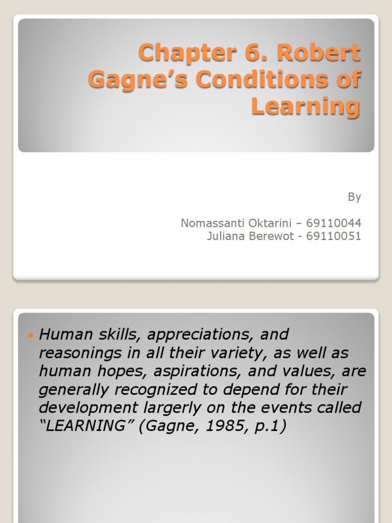 Robert Gagne's Nine Events of Instruction: A Summary of the Key ...