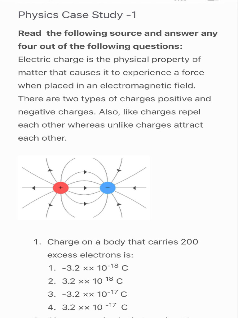 Physics Case Based Questions | PDF