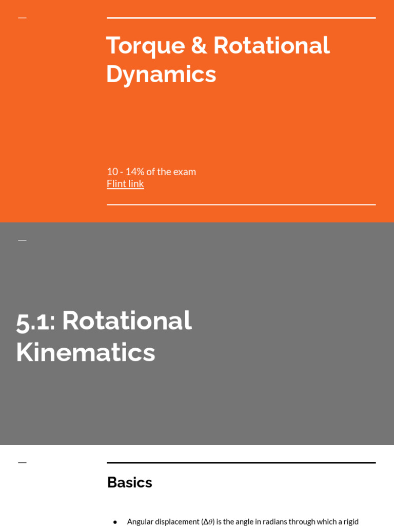 Torque and Rotational Dynamics Overview | PDF | Rotation Around A Fixed ...