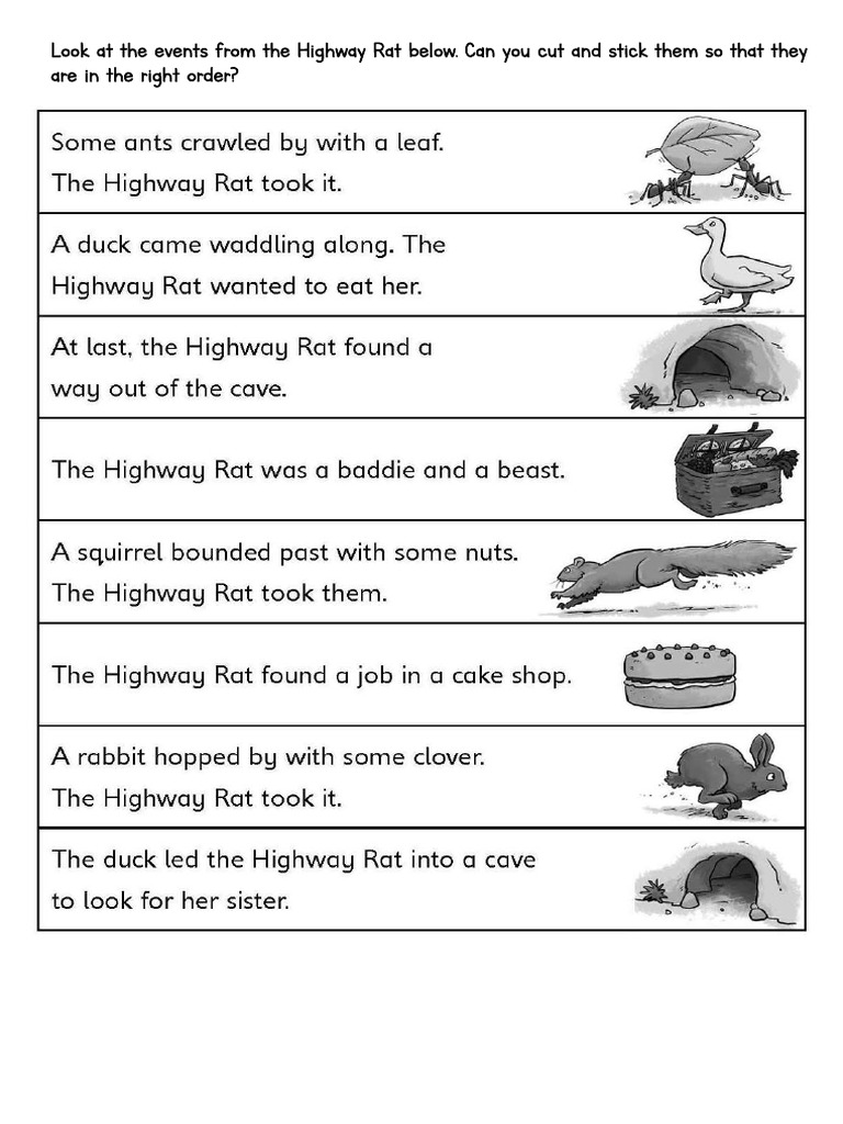The Highway Rat Sequencing Activity | PDF