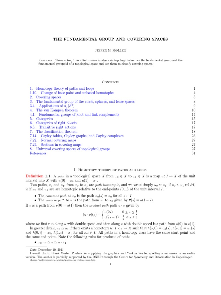 Fundamental Groups and Covering Spaces | PDF | Category Theory | Algebraic Topology