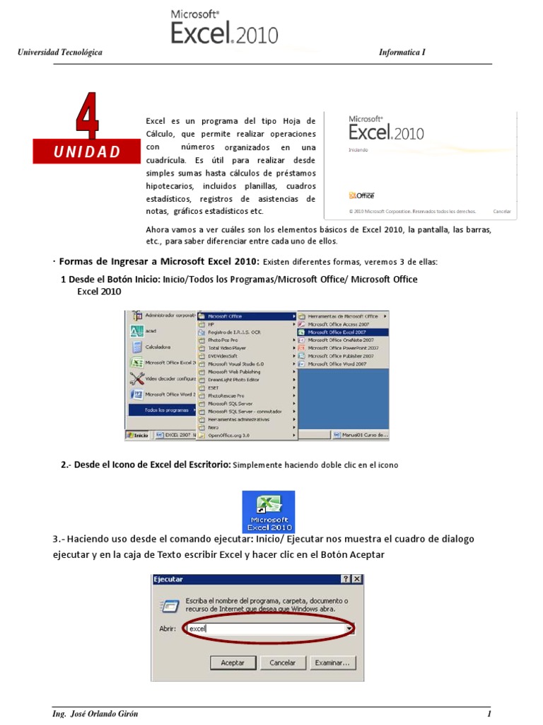 Manual de Excel-2010 | PDF | Hoja de cálculo | Microsoft Excel
