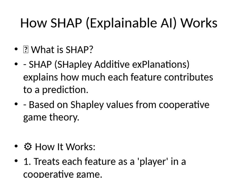 SHAP Explanation Slide Presentation | PDF
