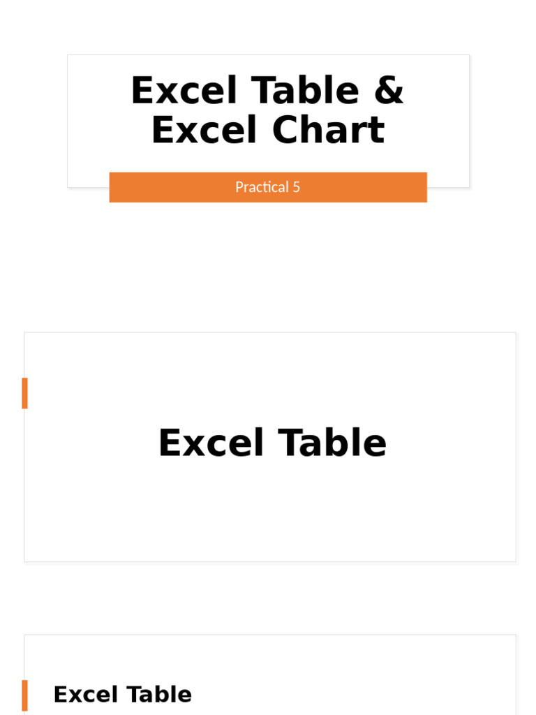 Excel Tables and Charts: A Practical Guide | PDF | Microsoft Excel | Chart