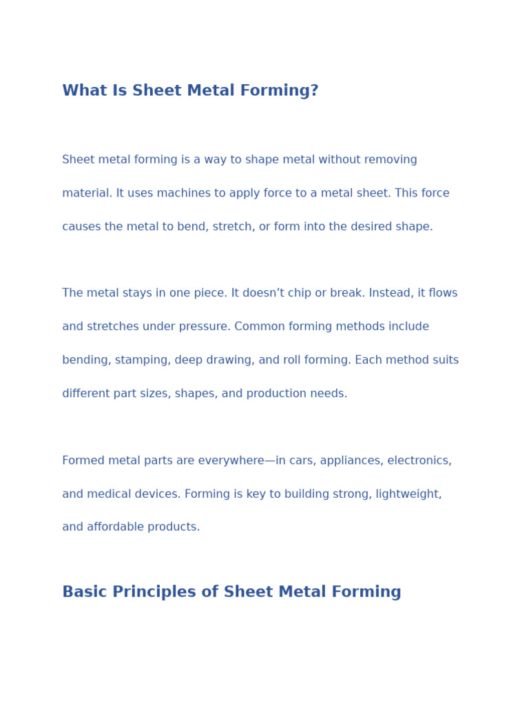Understanding Sheet Metal Forming Techniques | PDF | Sheet Metal ...
