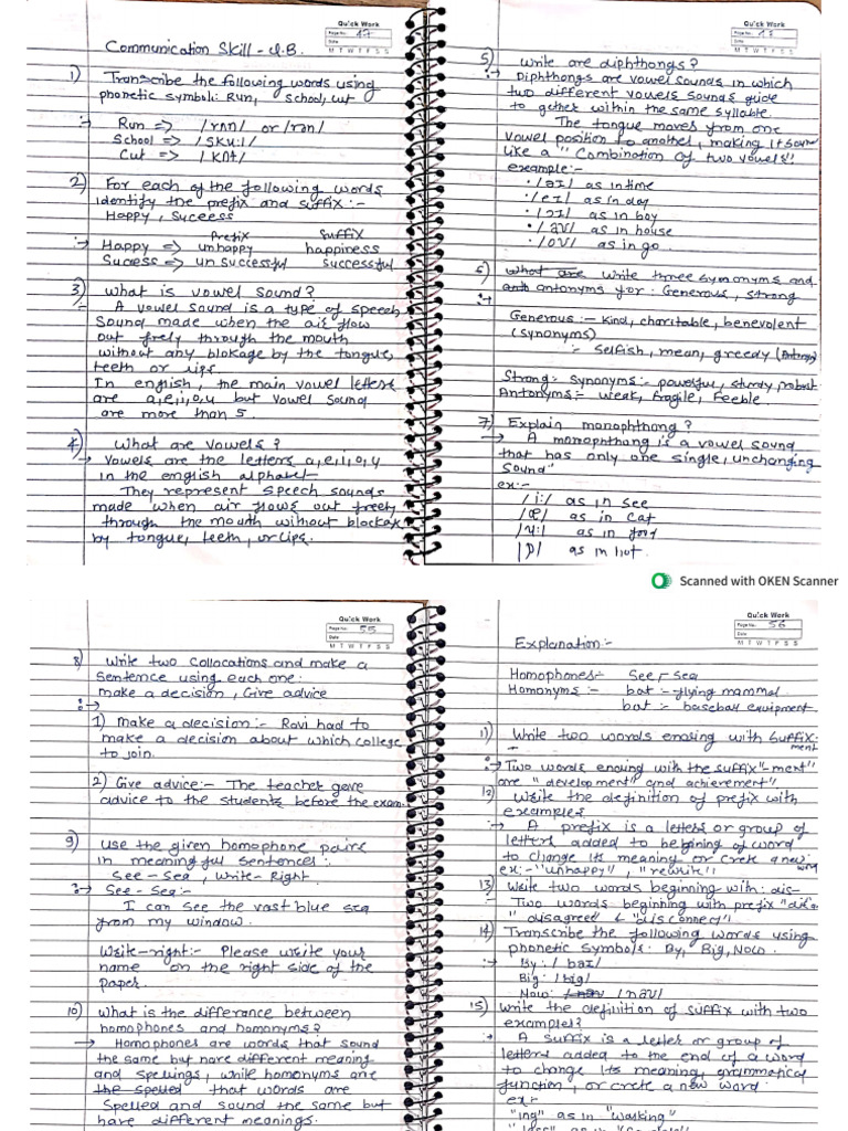 Communication Skill Test Question Bank Part 1 | PDF