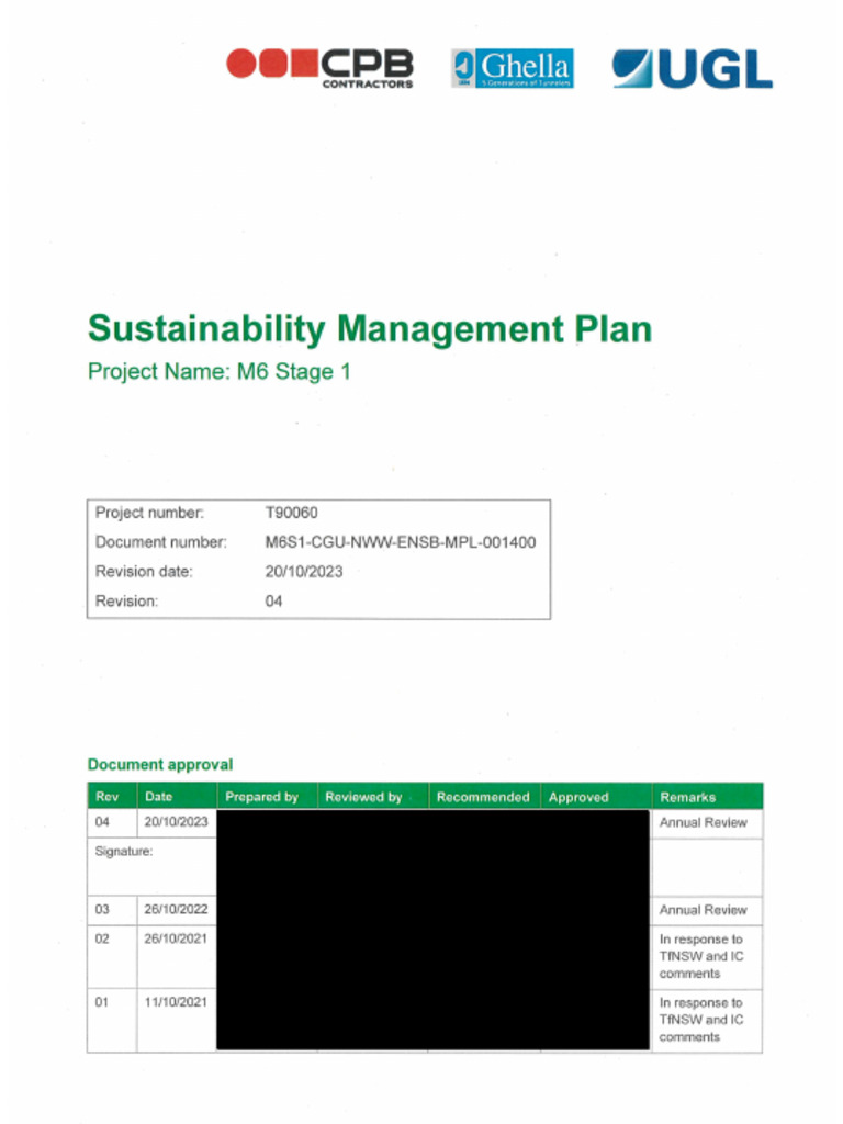 October 2023 Sustainability Management Plan | PDF | Sustainability ...
