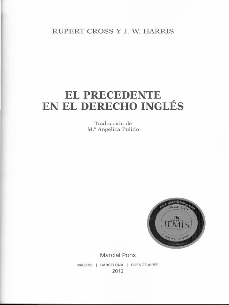 El Precedente en el Derecho Inglés | PDF | Precedente | Filosofía Aplicada