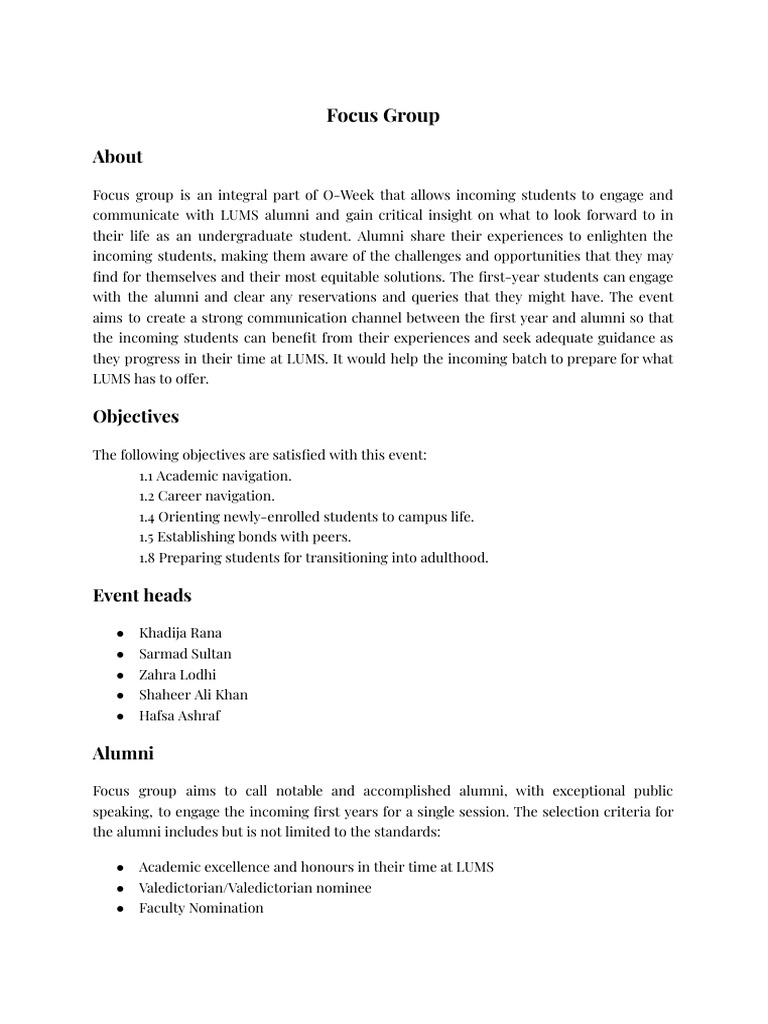 Focus Group 25 Proposal | PDF | Social Psychology