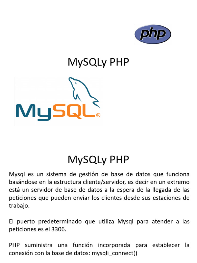Conexion MySQLy PHP | PDF | Php | Mi sql